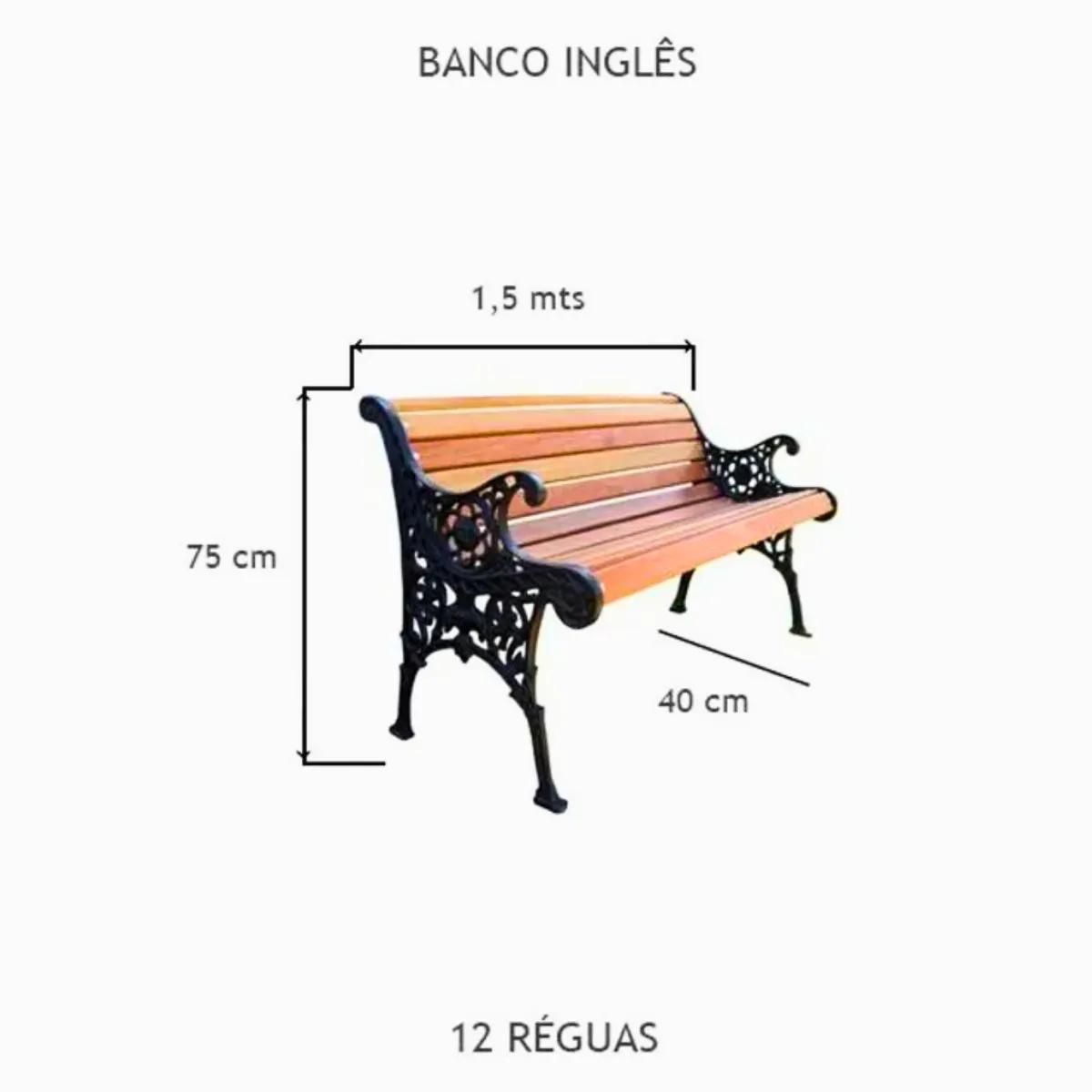 Banco de Jardim Modelo Inglês Pés de Alumínio Fundido - NossaKasa é sua ...