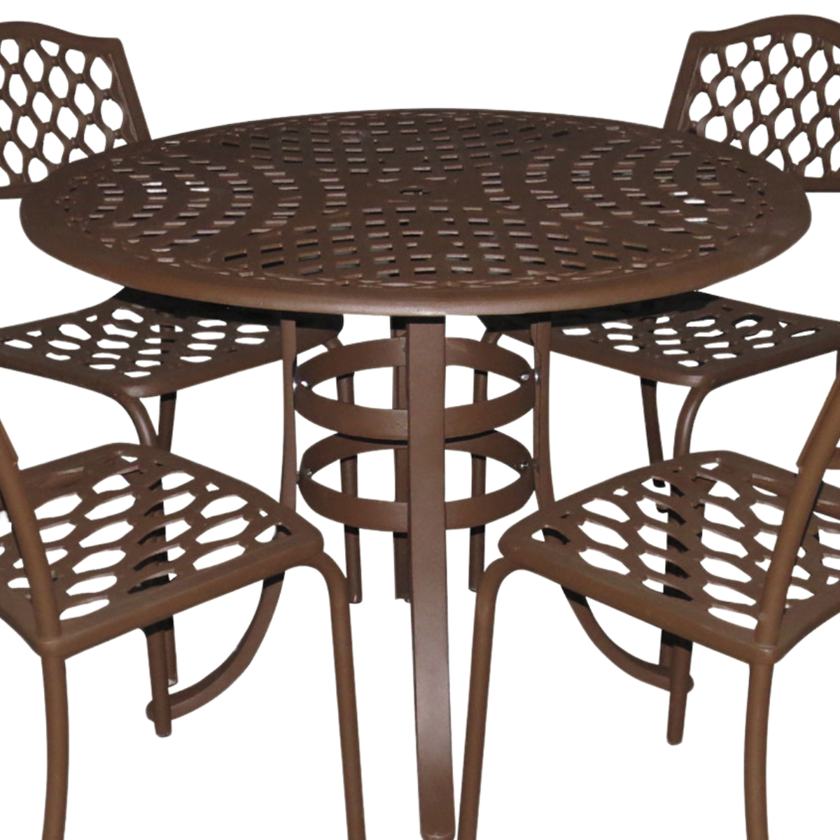 Conjunto de Mesa com 4 Cadeiras Faveni Alumínio Fundido + Guarda Sol ...