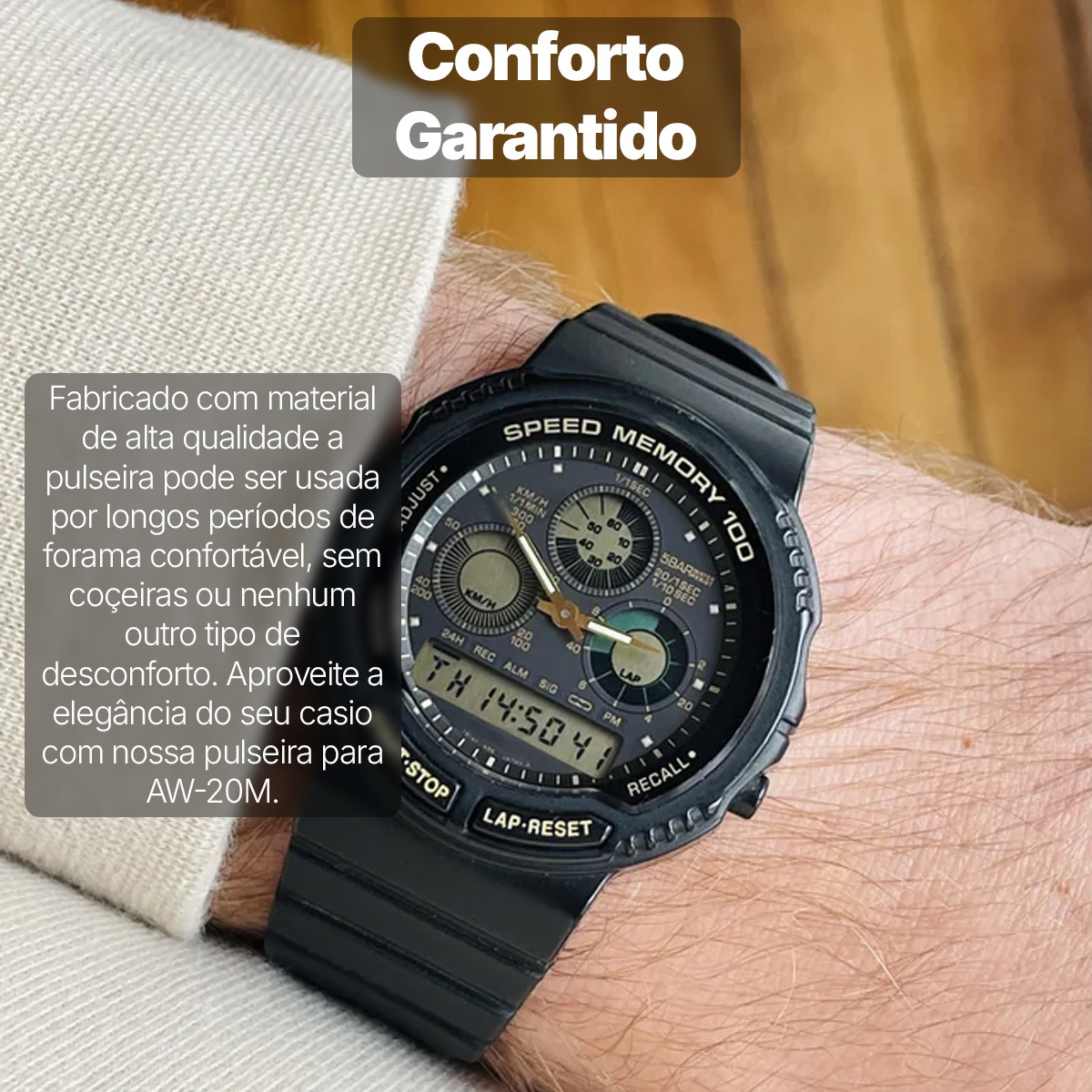 Pulseira Para Casio Speed Memory AW-20M Resina Flexível - Pulseiras ...