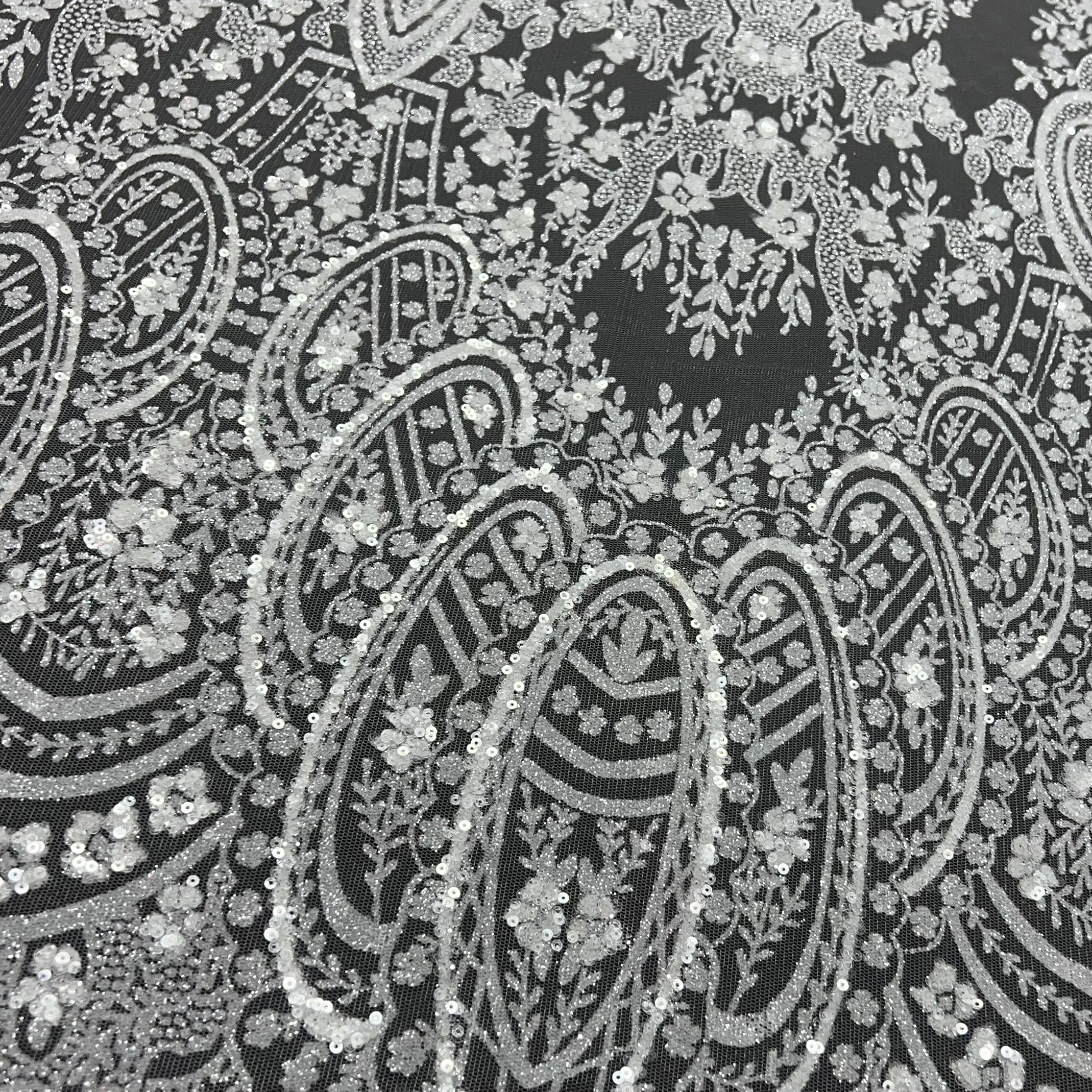 Tule Boreal c/ paetê 3563 Branco - Nova Textil