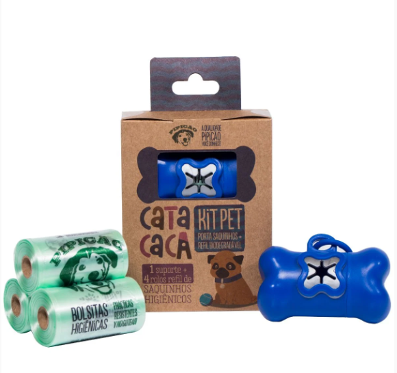 Kit Higiênico Porta Cata Caca Com 4 Rolos de Saquinhos - palazzocondominios
