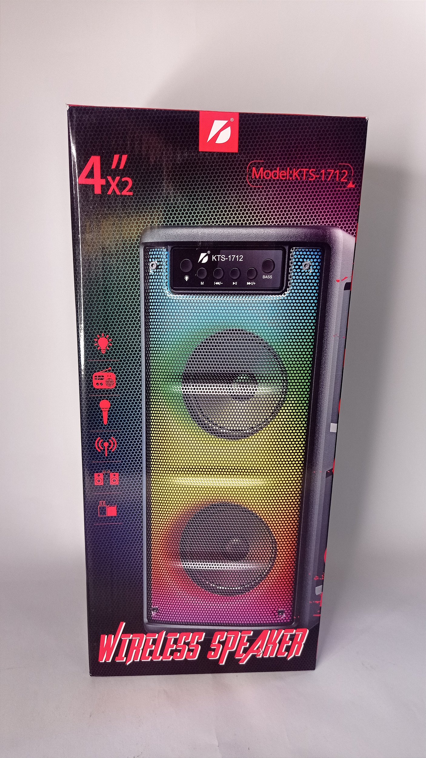 Caixa de Som Bluetooth com luz de led KTS-1712 - Irmãos Cell Distribuidora