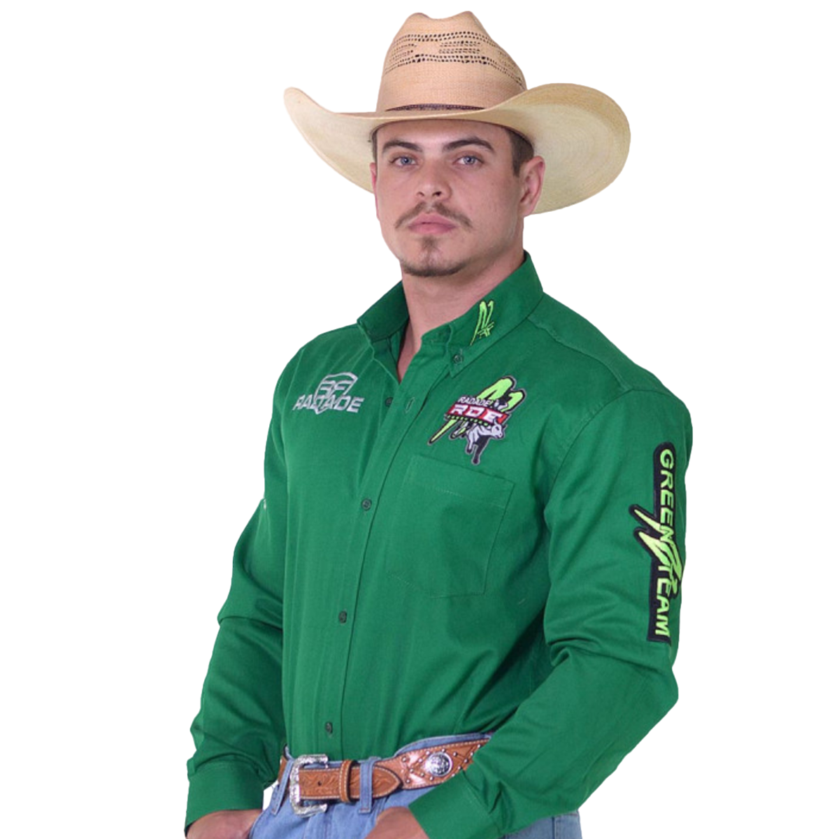 Camisa Rodeio Masculina Texana Manga Comprida Green Bull Radade - Paint ...
