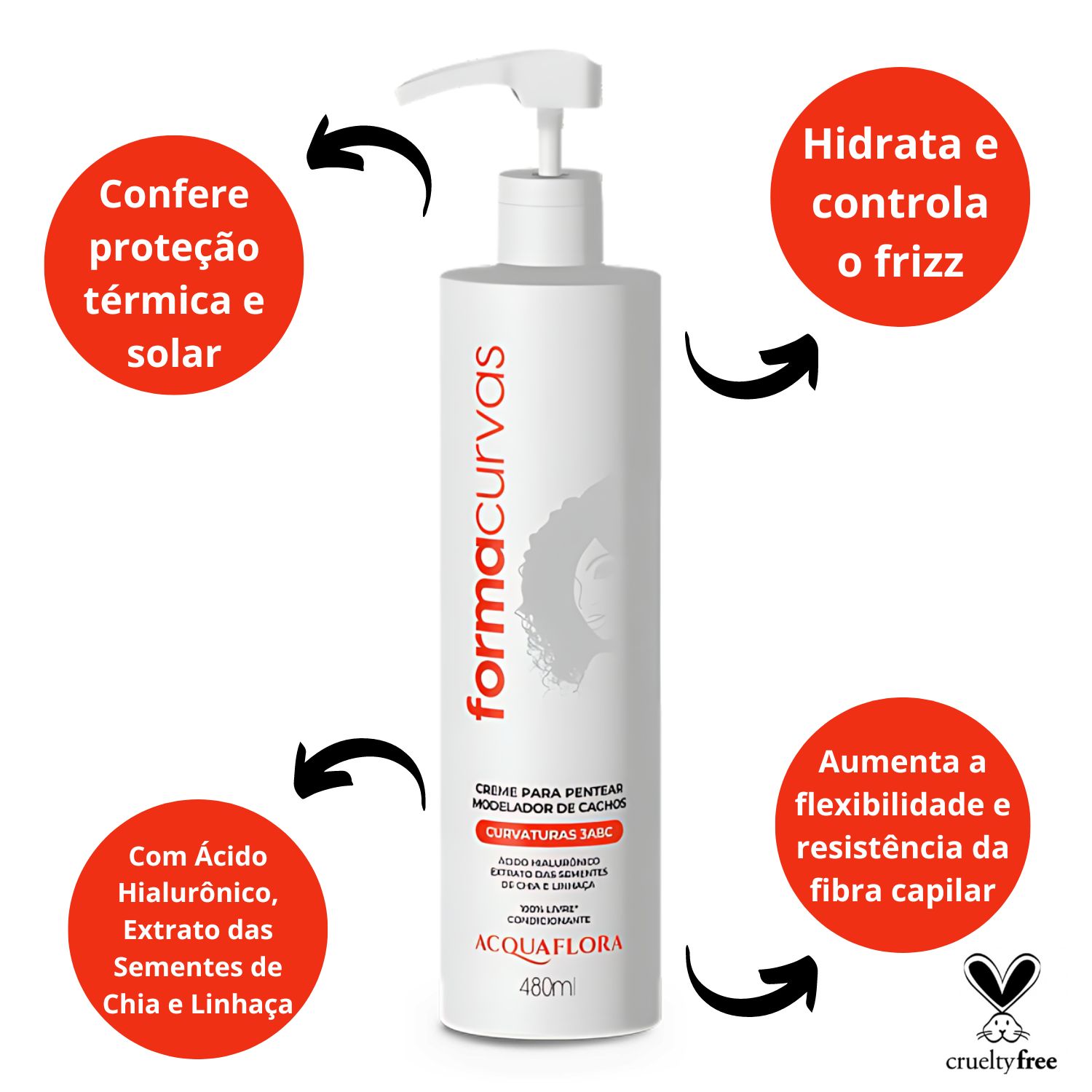 Creme para Pentear Acquaflora Forma Curvas Modelador de Cachos 480ml ...