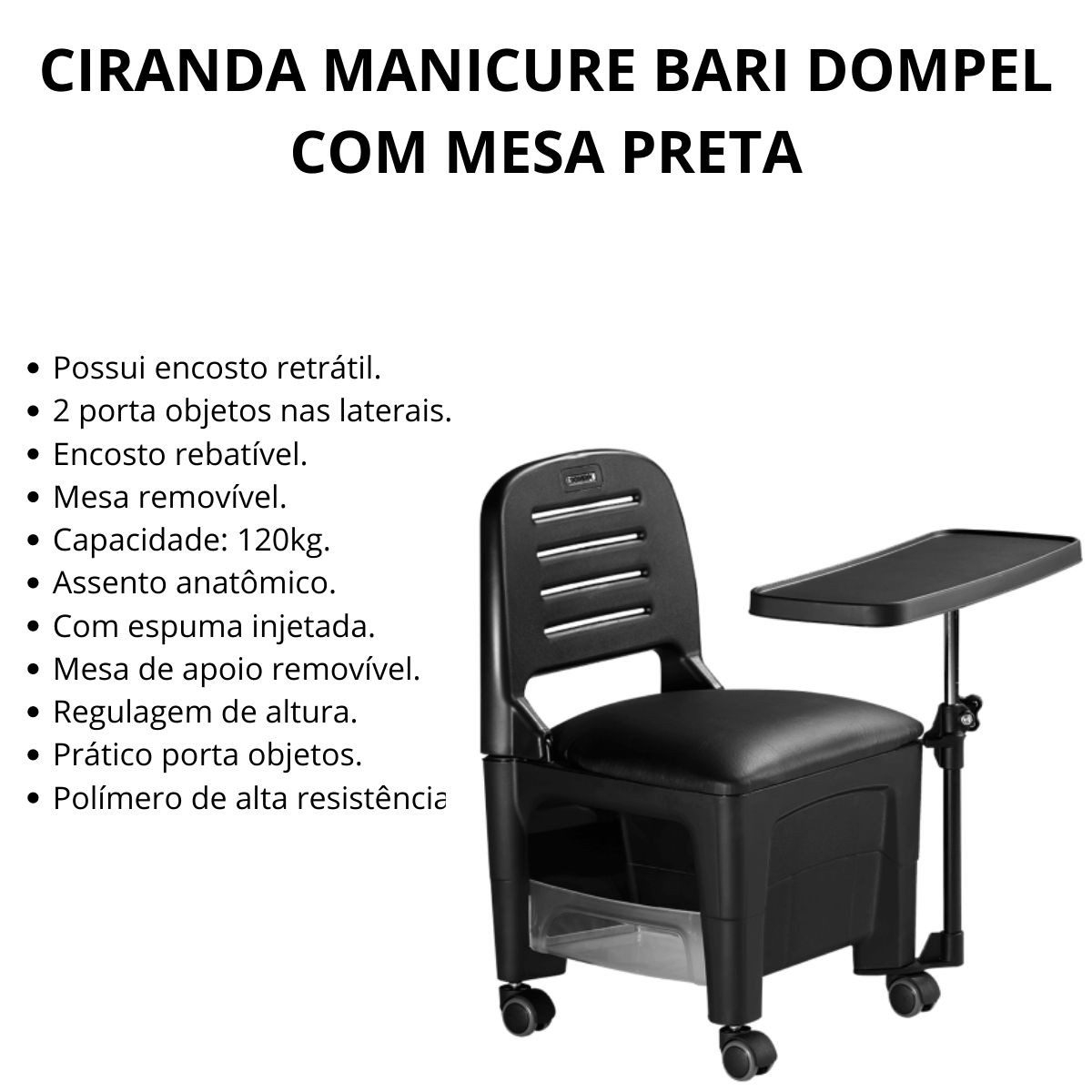 CIRANDA MANICURE BARI DOMPEL COM MESA PRETA - Teruya - Cosméticos e ...