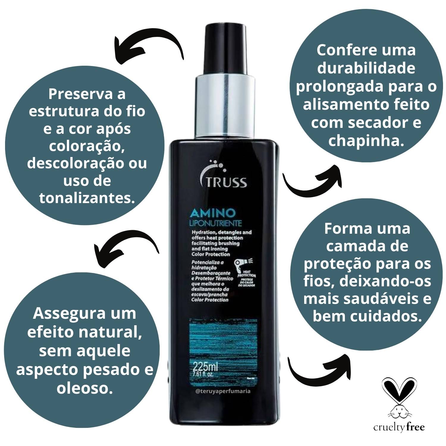 Protetor Térmico Amino Truss Lipotropic Nutrients 225ml - Teruya ...