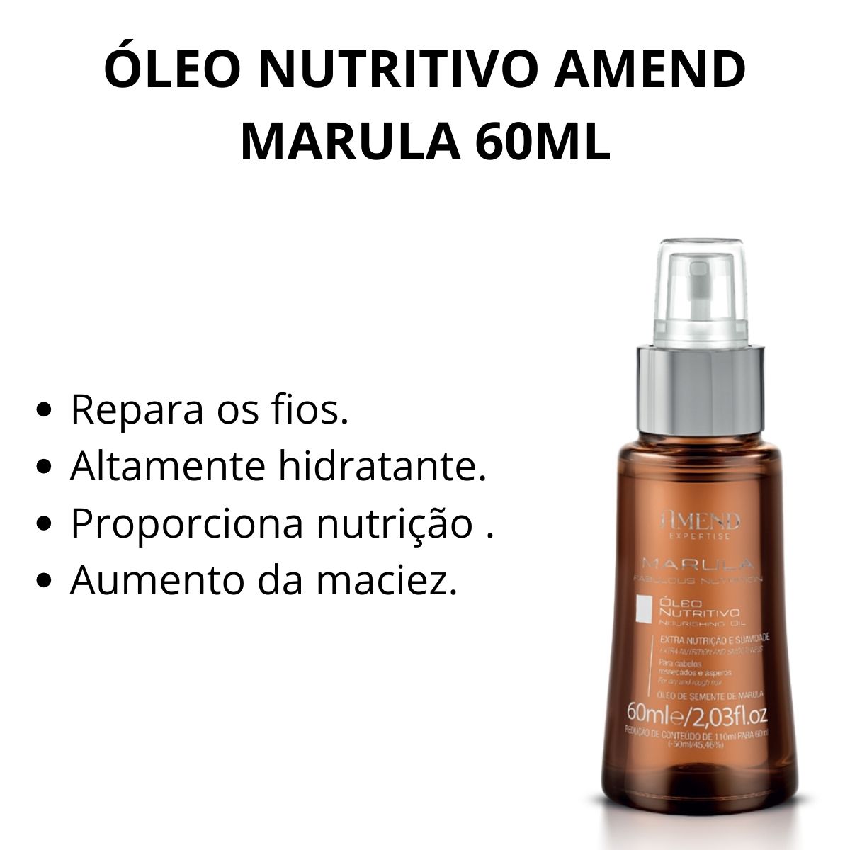 ÓLEO NUTRITIVO AMEND MARULA 60ML - Teruya - Cosméticos e Perfumaria