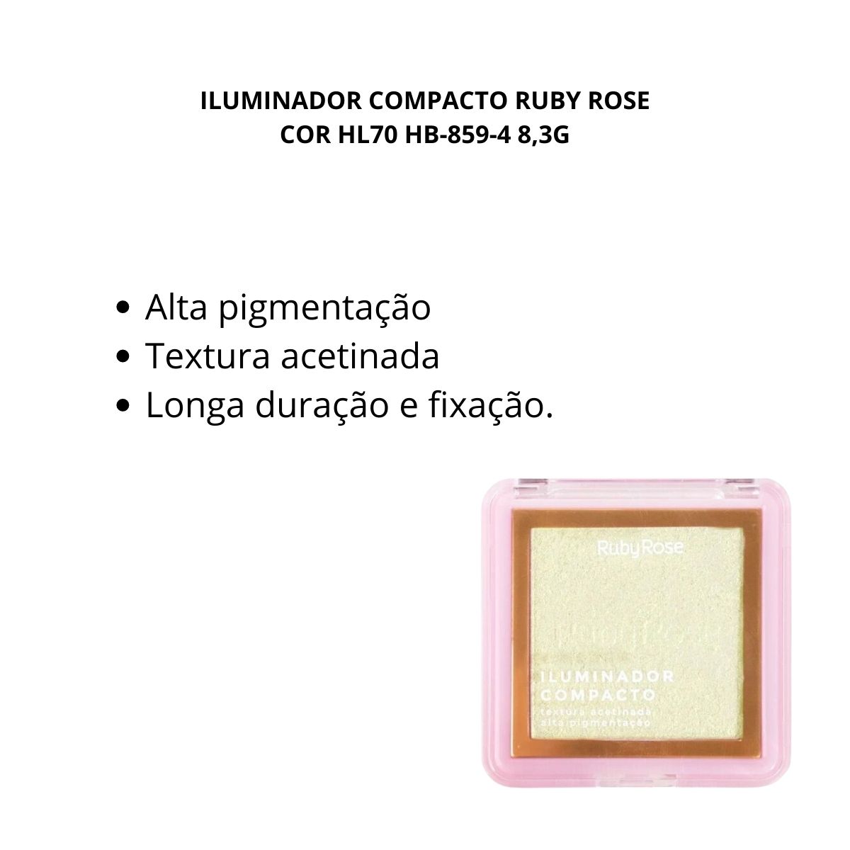 ILUMINADOR COMPACTO RUBY ROSE COR HL70 HB-859-4 8,3G - Teruya ...