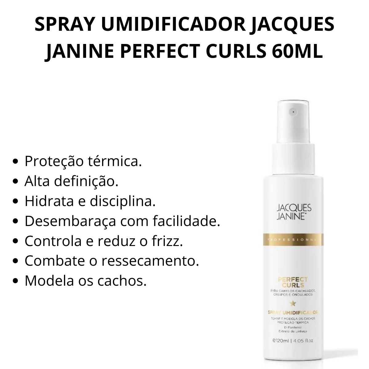 SPRAY UMIDIFICADOR JACQUES JANINE PERFECT CURLS 60ML - Teruya ...