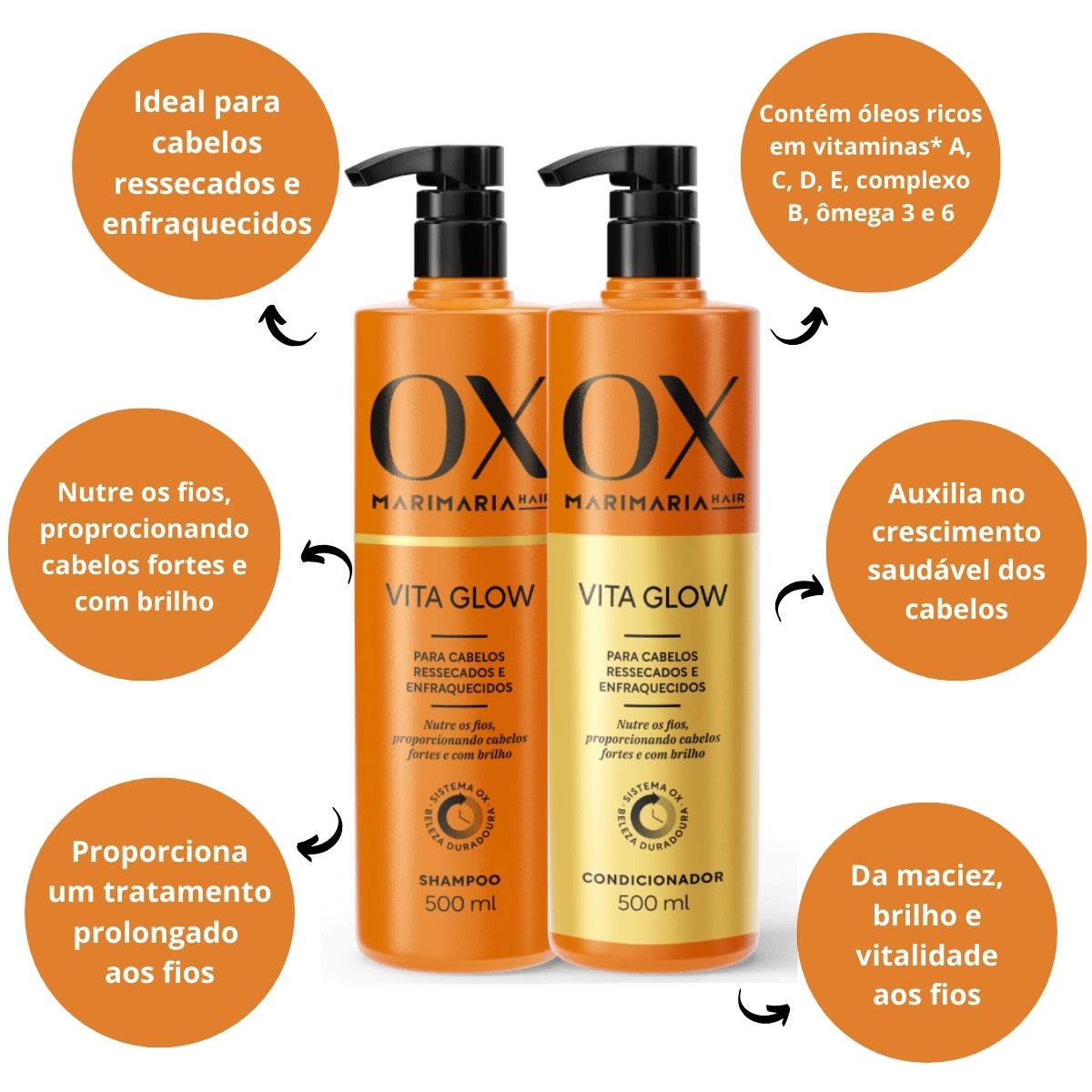SHAMPOO + CONDICIONADOR MARI MARIA HAIR OX VITA GLOW 500ML - Teruya ...