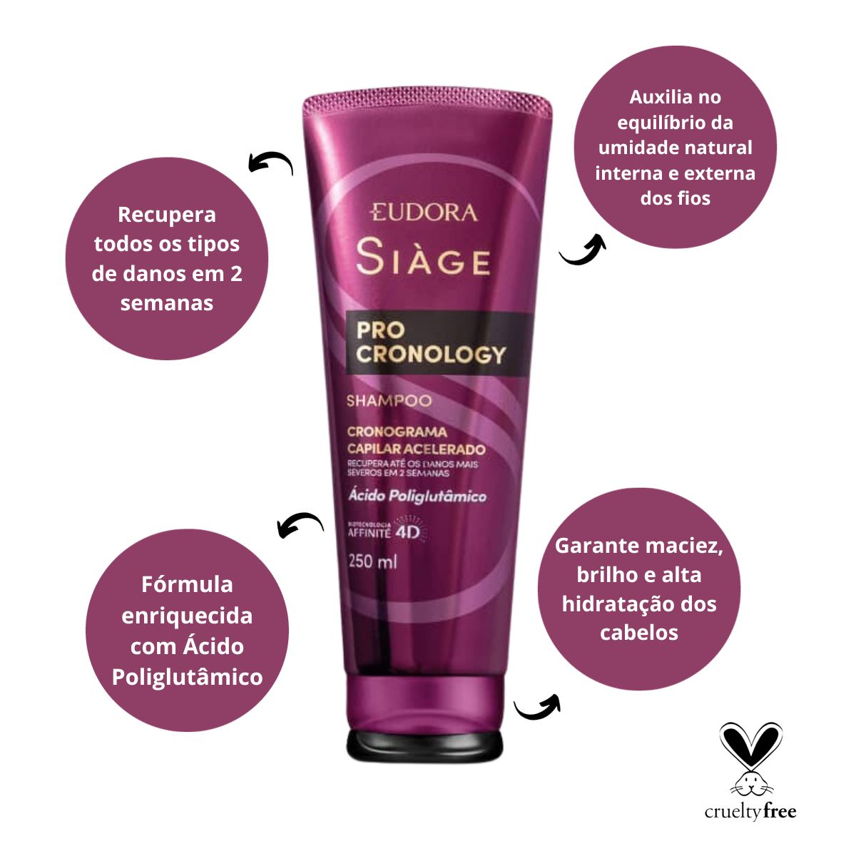 SHAMPOO SIAGE EUDORA PRO CRONOLOGY 250ML - Teruya - Cosméticos e Perfumaria