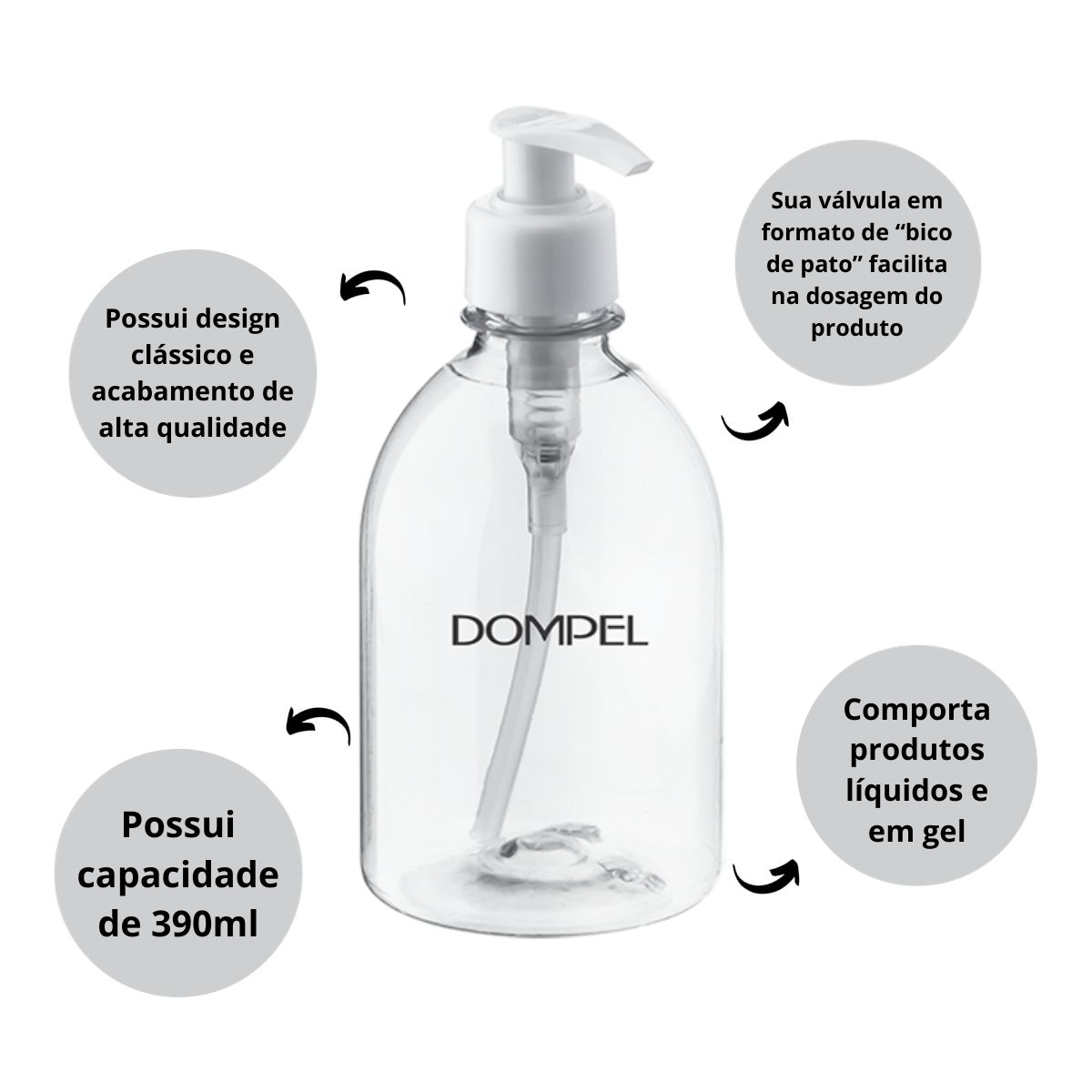 FRASCO DOMPEL VALVULA PUMP 4524 390ML - Teruya - Cosméticos e Perfumaria