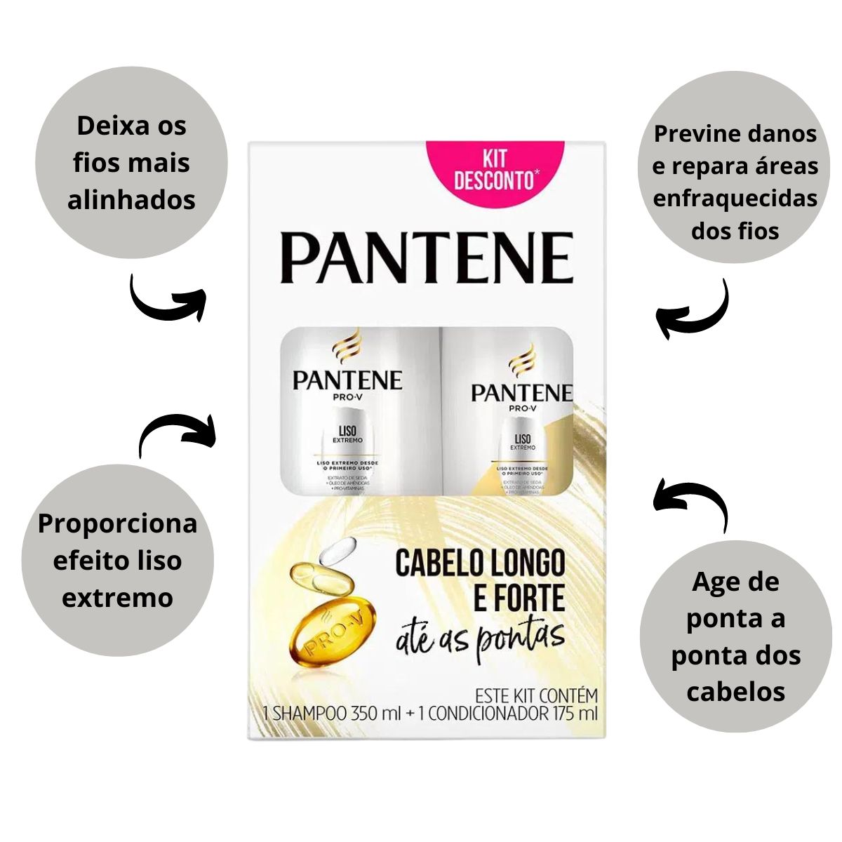 Shampoo + Condicionador Pantene Pro-V Liso Extremo 175ml - Teruya ...