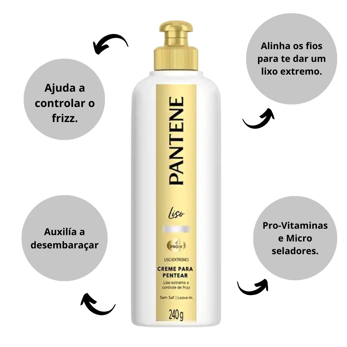 CREME PARA PENTEAR PANTENE PRO-V LISO LISO EXTREMO 240G - Teruya ...