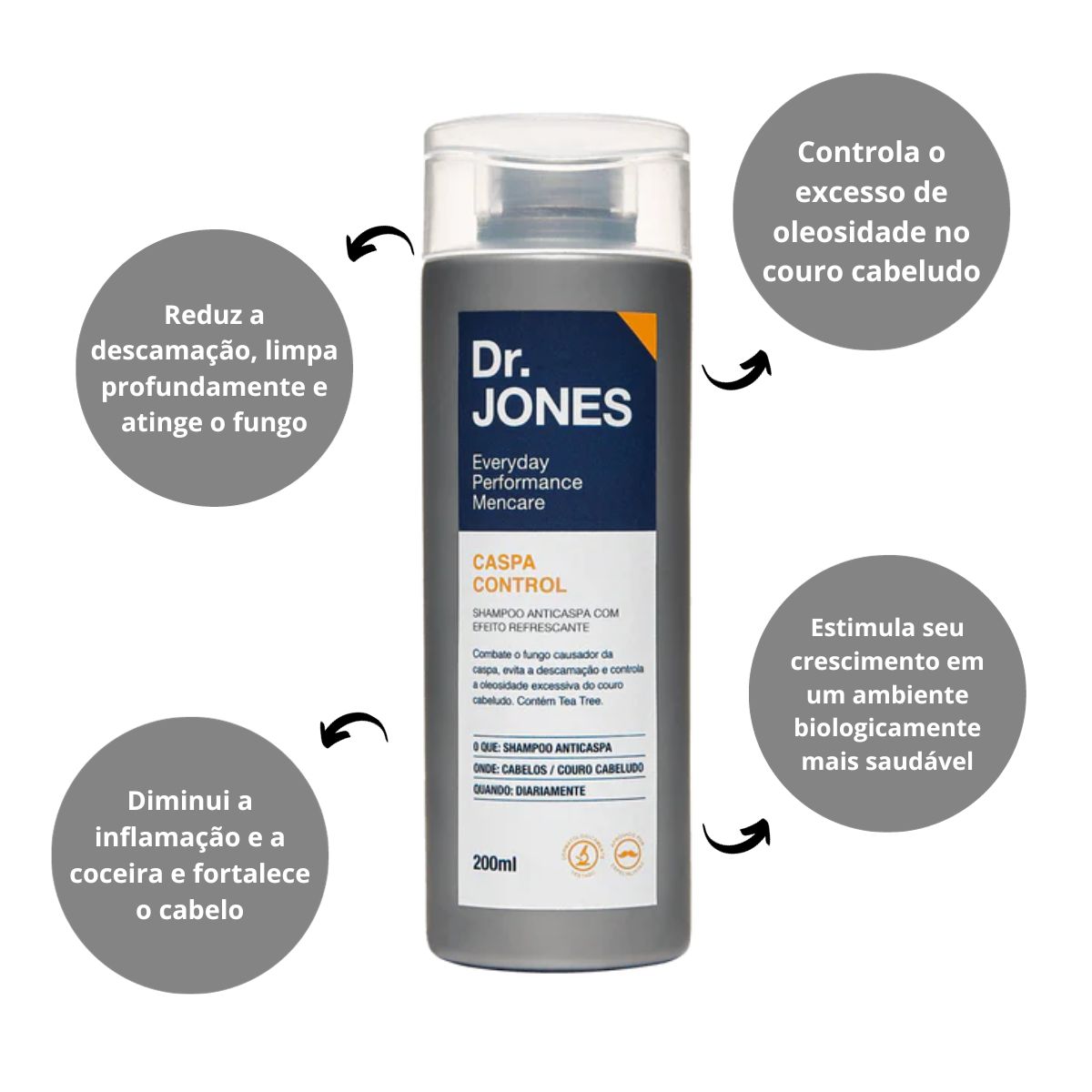 SHAMPOO ANTICASPA EFEITO REFRESCANTE DR. JONES CASPA CONTROL 200ML ...