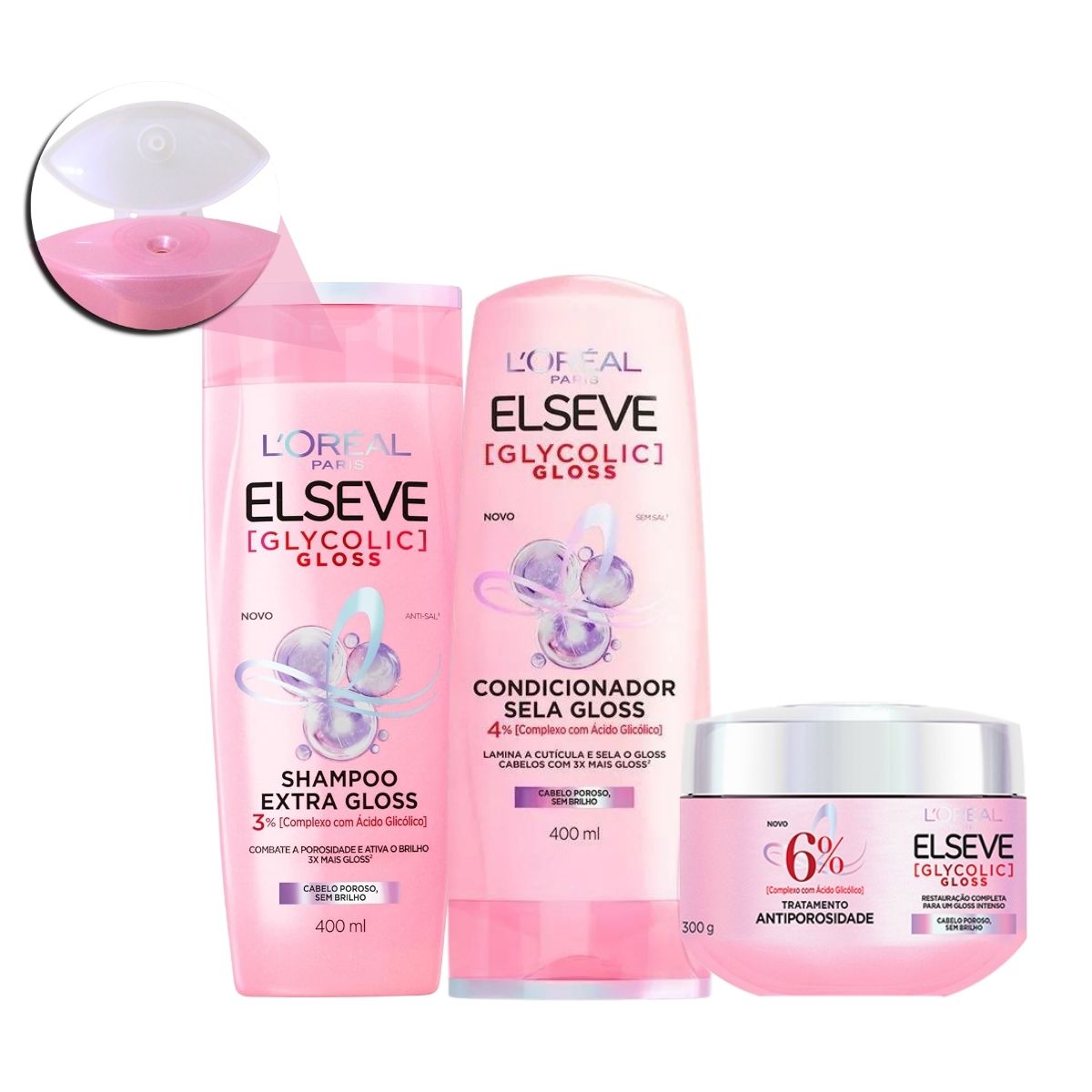 Kit Elseve Glycolic Gloss Com 3 - Teruya - Cosméticos e Perfumaria