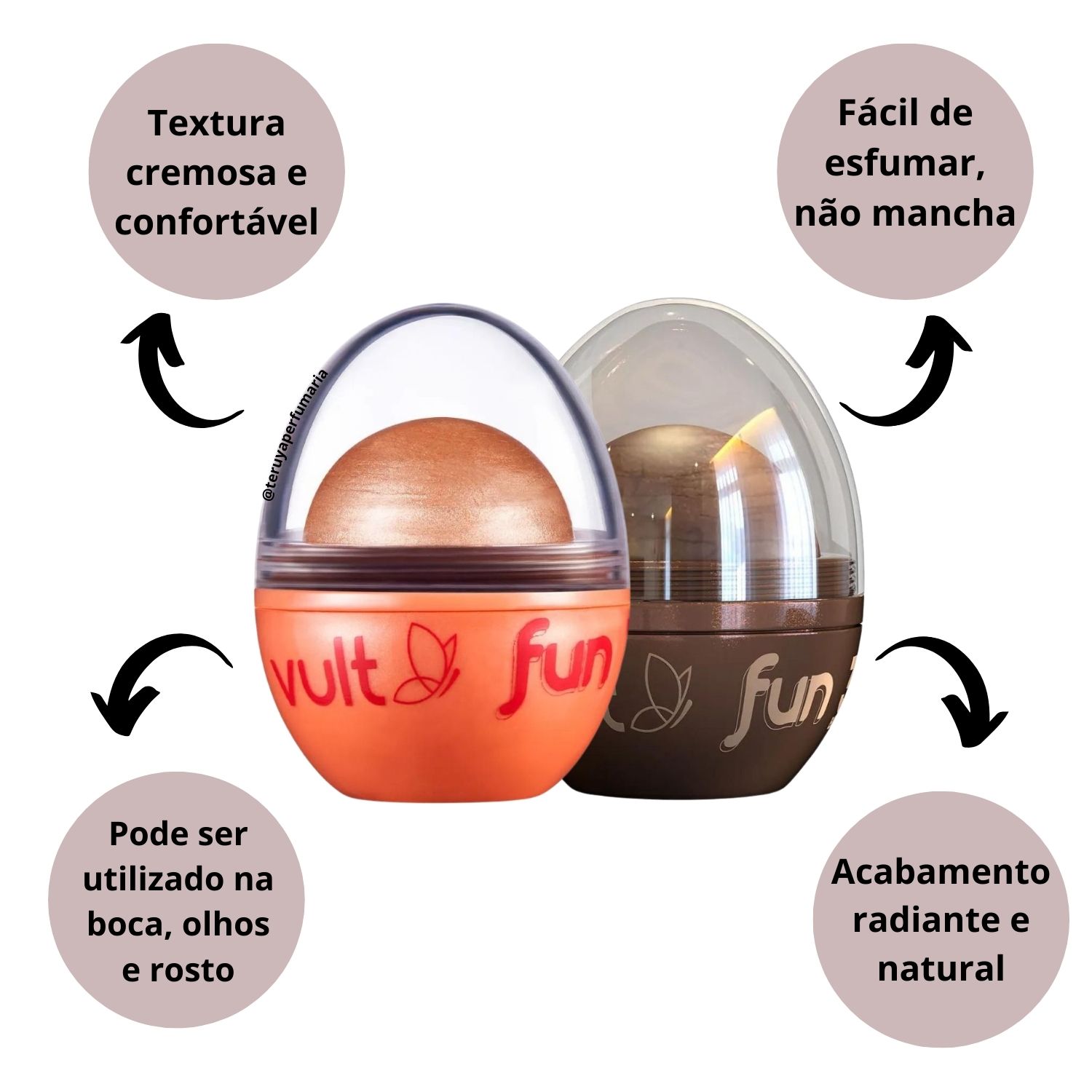 Kit Iluminador 3 em 1 Vult Fun Rose Iluminada + Dourado Radiante 6,5g ...