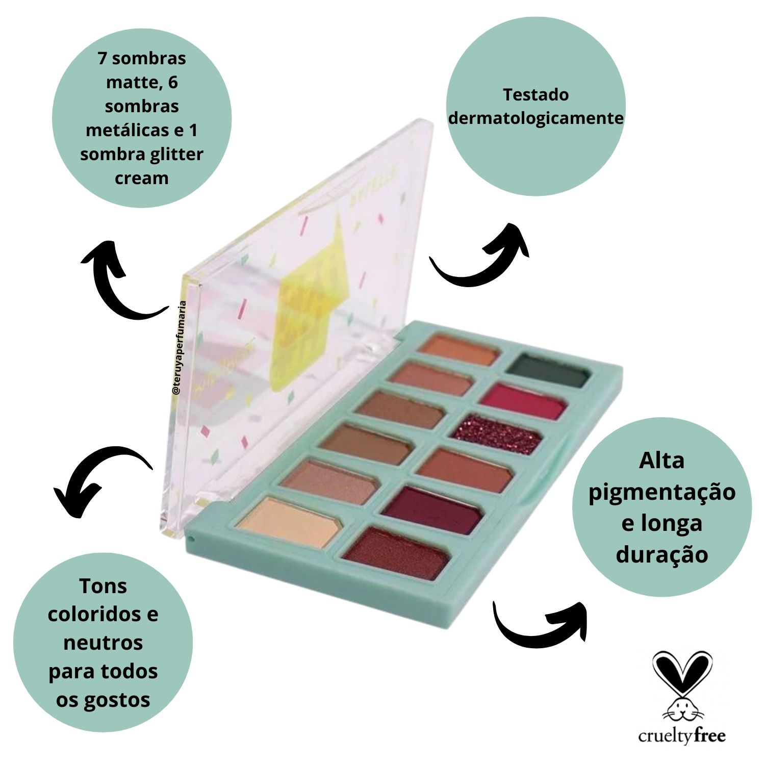 Paleta de Sombras Ruby Rose Oh My! 7,6g - Teruya - Cosméticos e Perfumaria