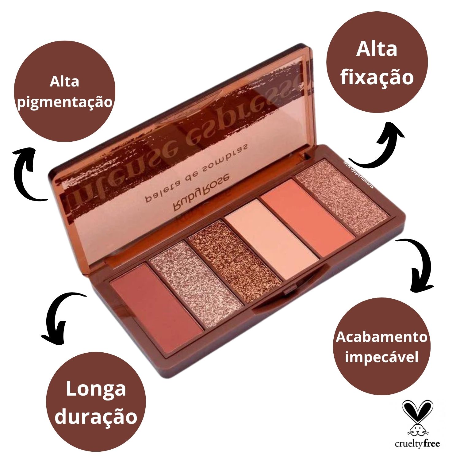 Paleta de Sombras Ruby Rose Intense Espresso 12,9g - Teruya - Cosméticos e Perfumaria