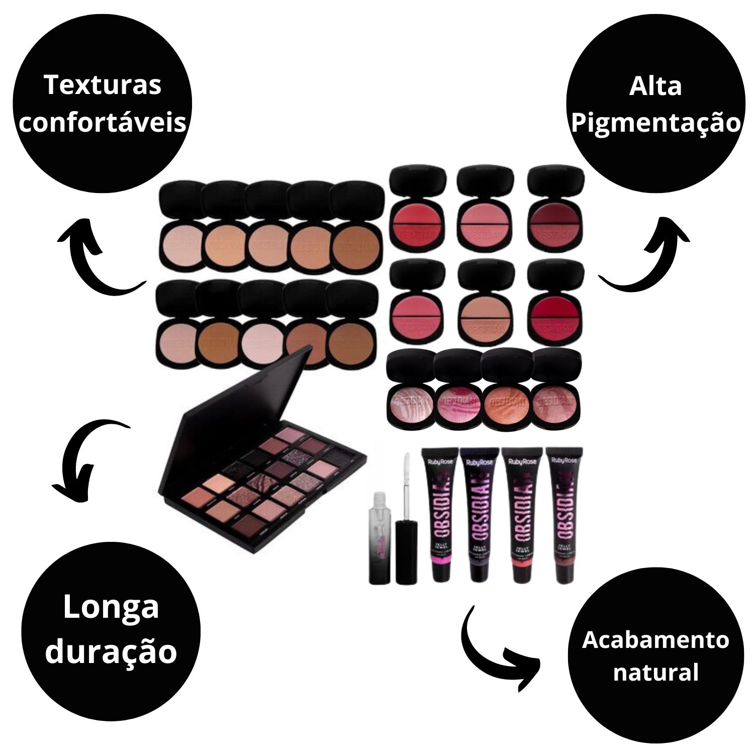 Kit Ruby Rose Obsidian Com 26 - Teruya - Cosméticos e Perfumaria