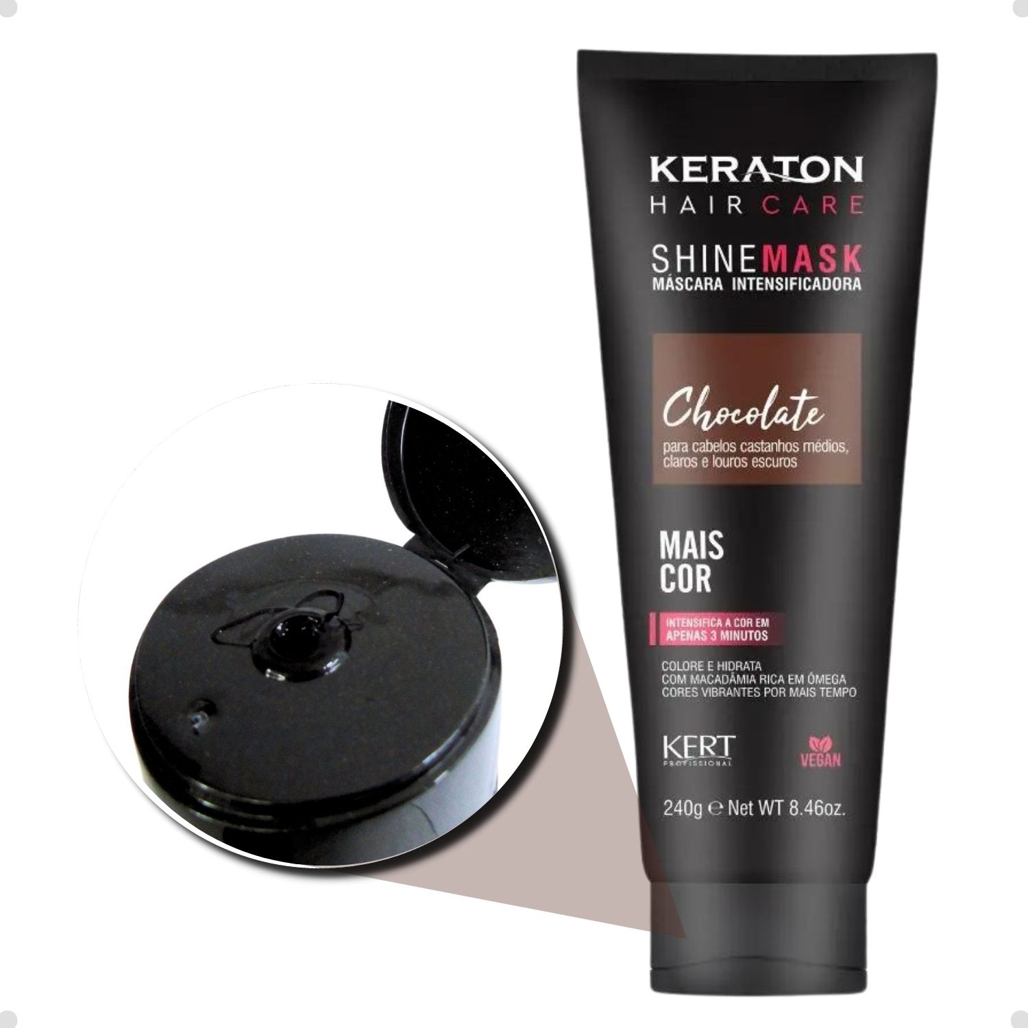 Máscara Intensificadora Keraton Kert Shine Mask Chocolate 240g - Teruya ...