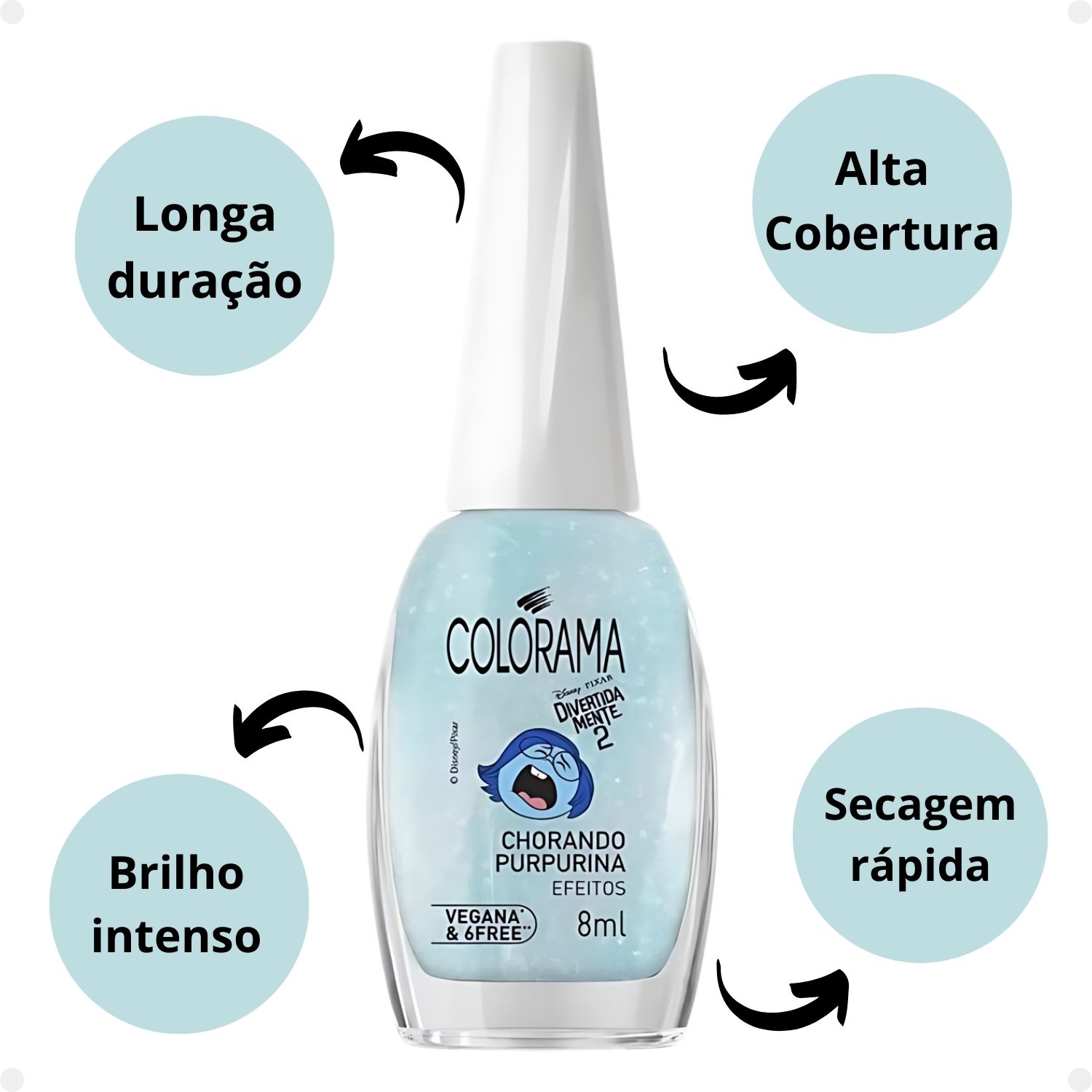 Esmalte Efeitos Colorama Divertidamente 2 Chorando Púrpurina 8ml ...