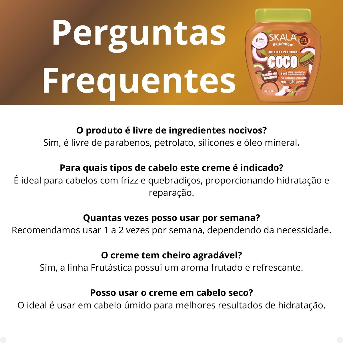 Creme de Tratamento Skala Coco 2 em 1 1000g - Teruya - Cosméticos e ...