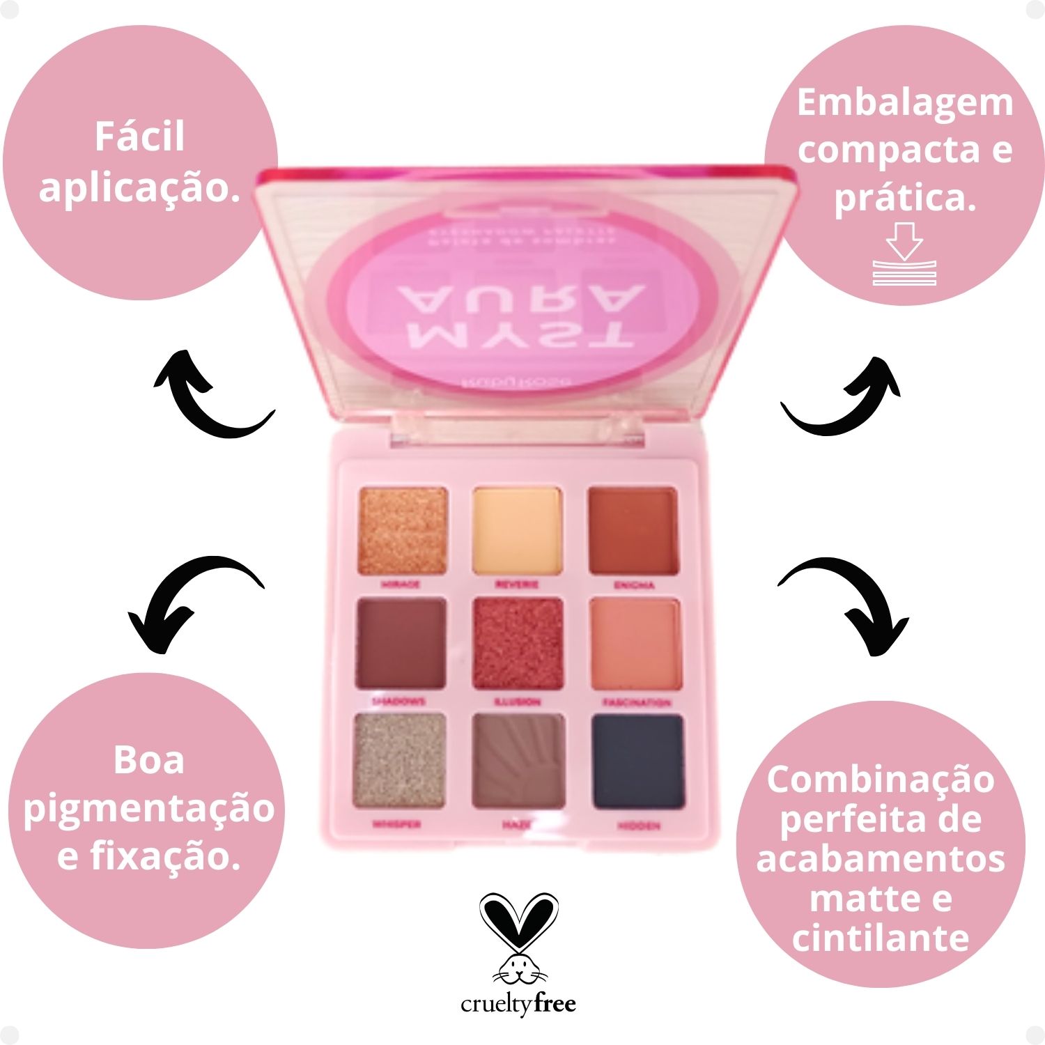 Paleta de Sombras Ruby Rose Myst Aura HB-E2203 - Teruya - Cosméticos e ...