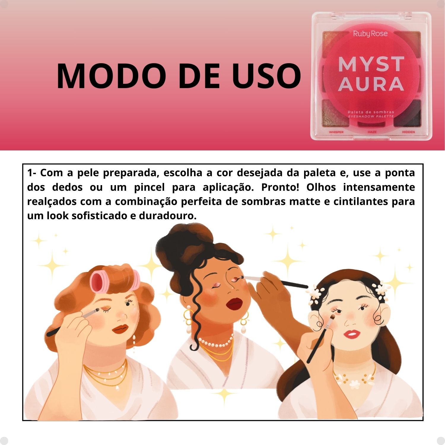 Paleta de Sombras Ruby Rose Myst Aura HB-E2203 - Teruya - Cosméticos e ...