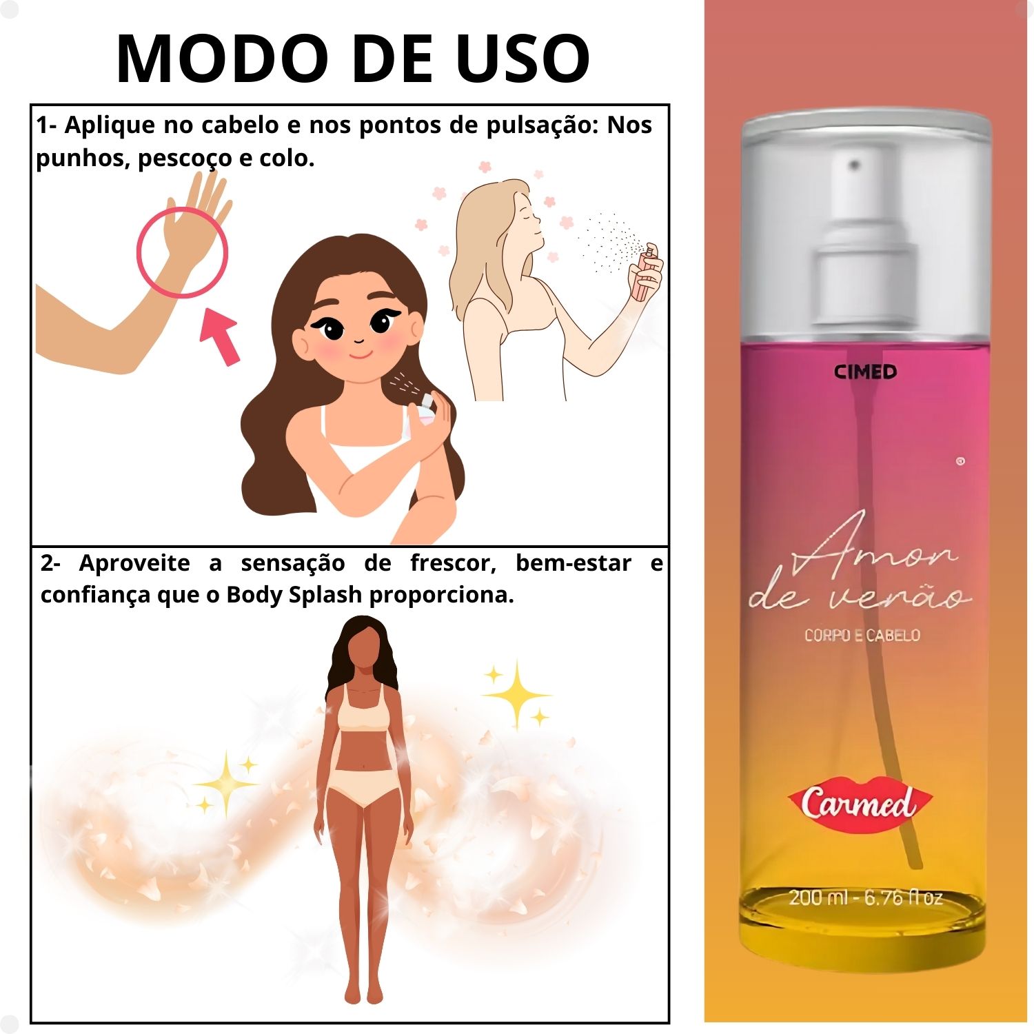 Body Splash Corpo e Cabelo Carmed Amor de Verão 200ml - Teruya ...