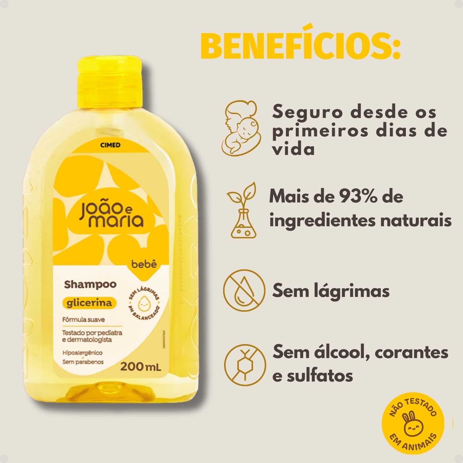 Shampoo João E Maria Cimed Bebê Glicerina 200ml - Teruya - Cosméticos e ...
