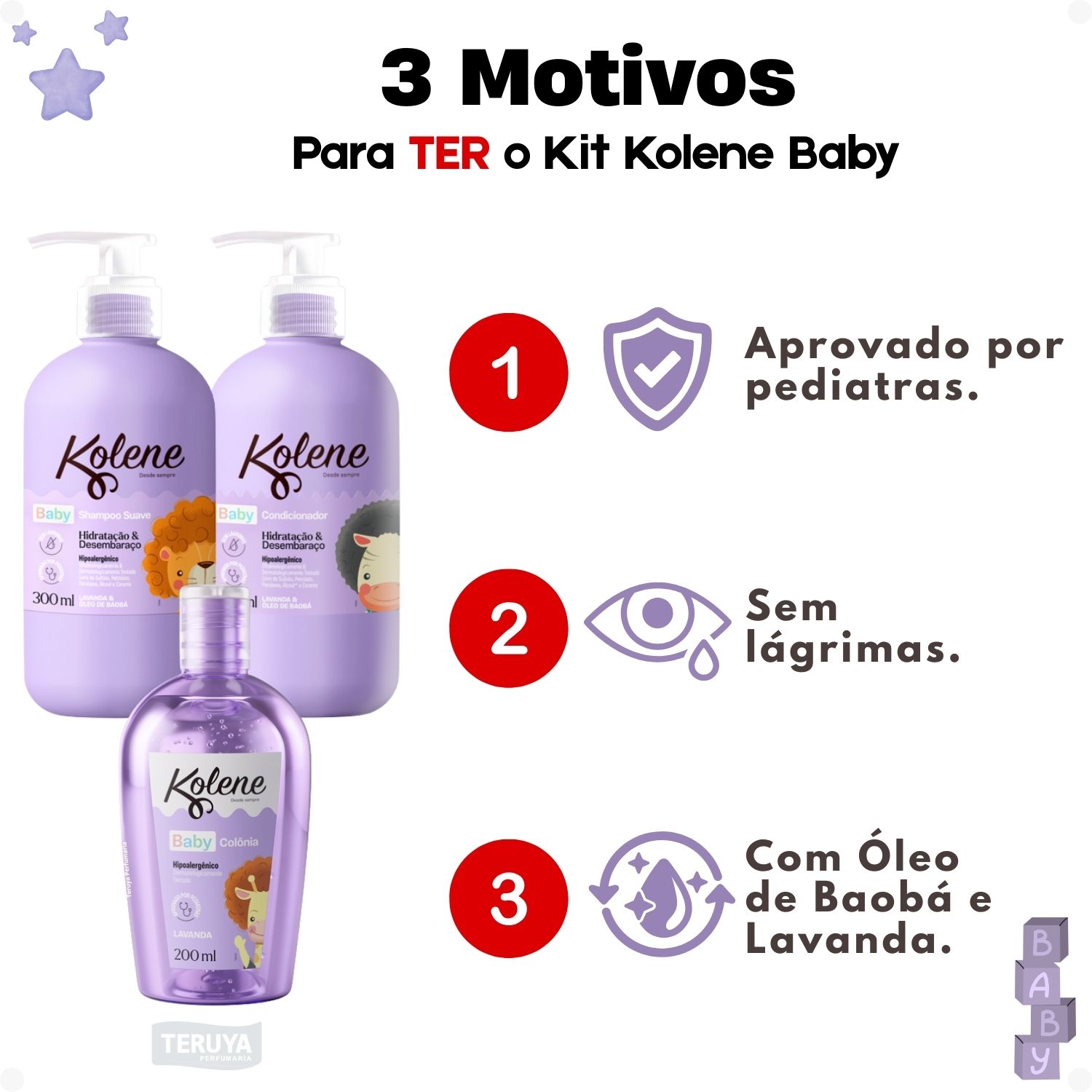 Kit Kolene Baby: Shampoo, Condicionador e Água Colônia - Teruya ...