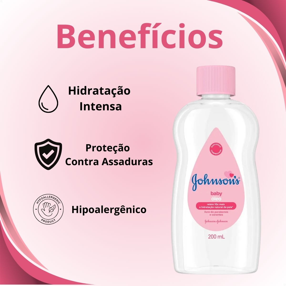 Óleo Johnson's Baby Puro 200ml: Hidratação e Cuidado - Teruya ...
