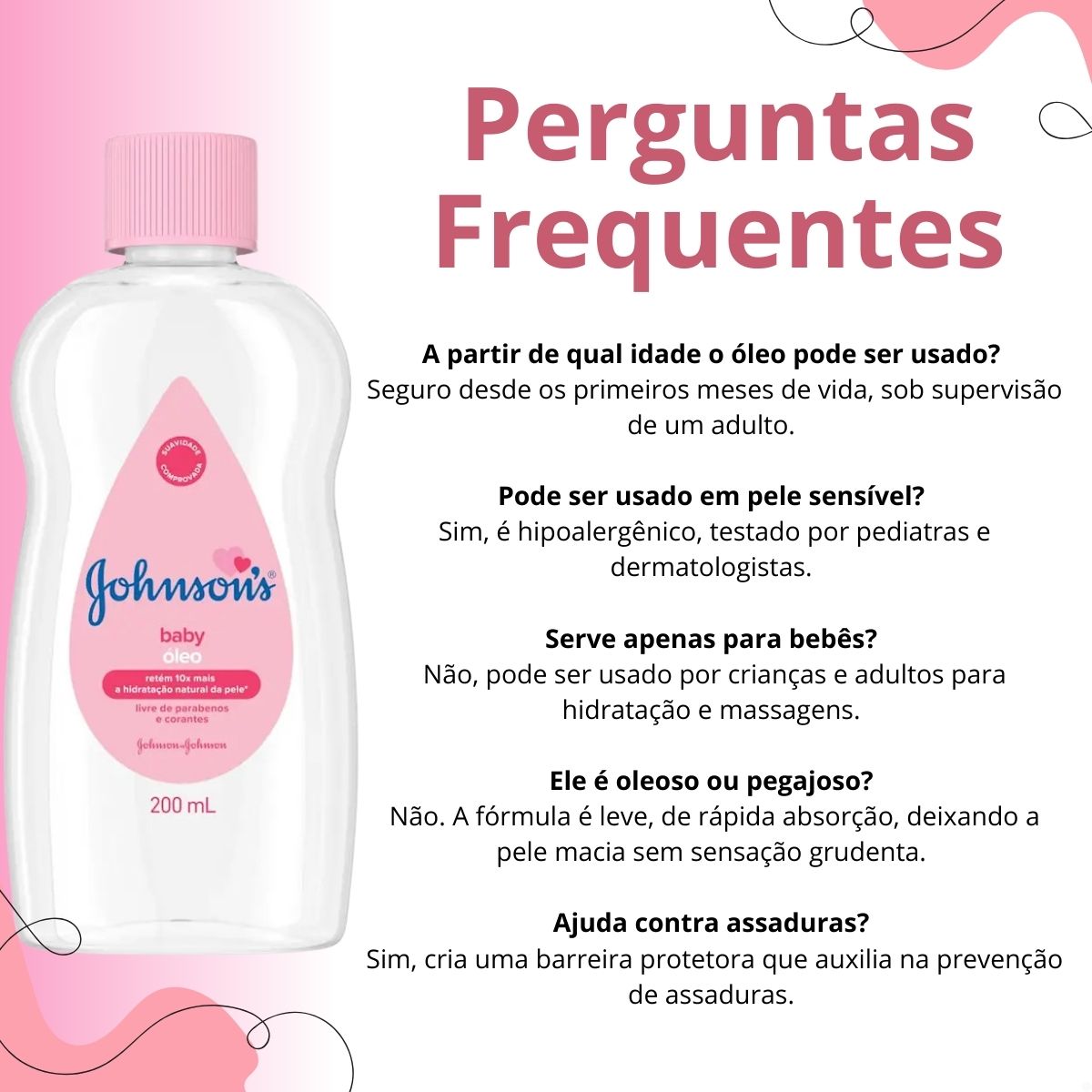 Óleo Johnson's Baby Puro 200ml: Hidratação e Cuidado - Teruya ...