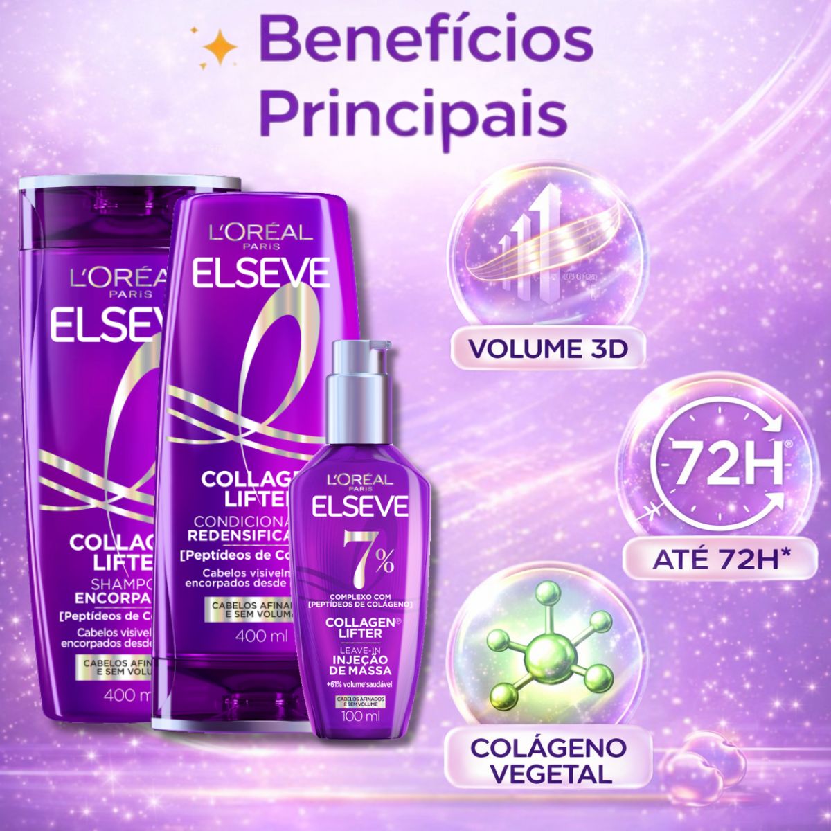 Kit Elseve Collagen Lifter: Volume e Densidade Capilar - Teruya ...