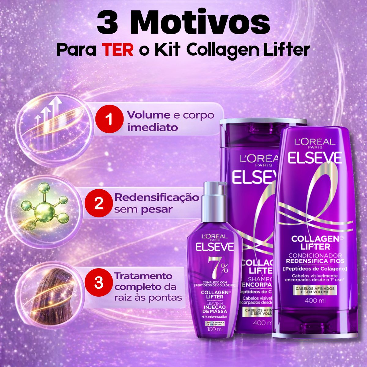 Kit Elseve Collagen Lifter: Volume e Densidade Capilar - Teruya ...
