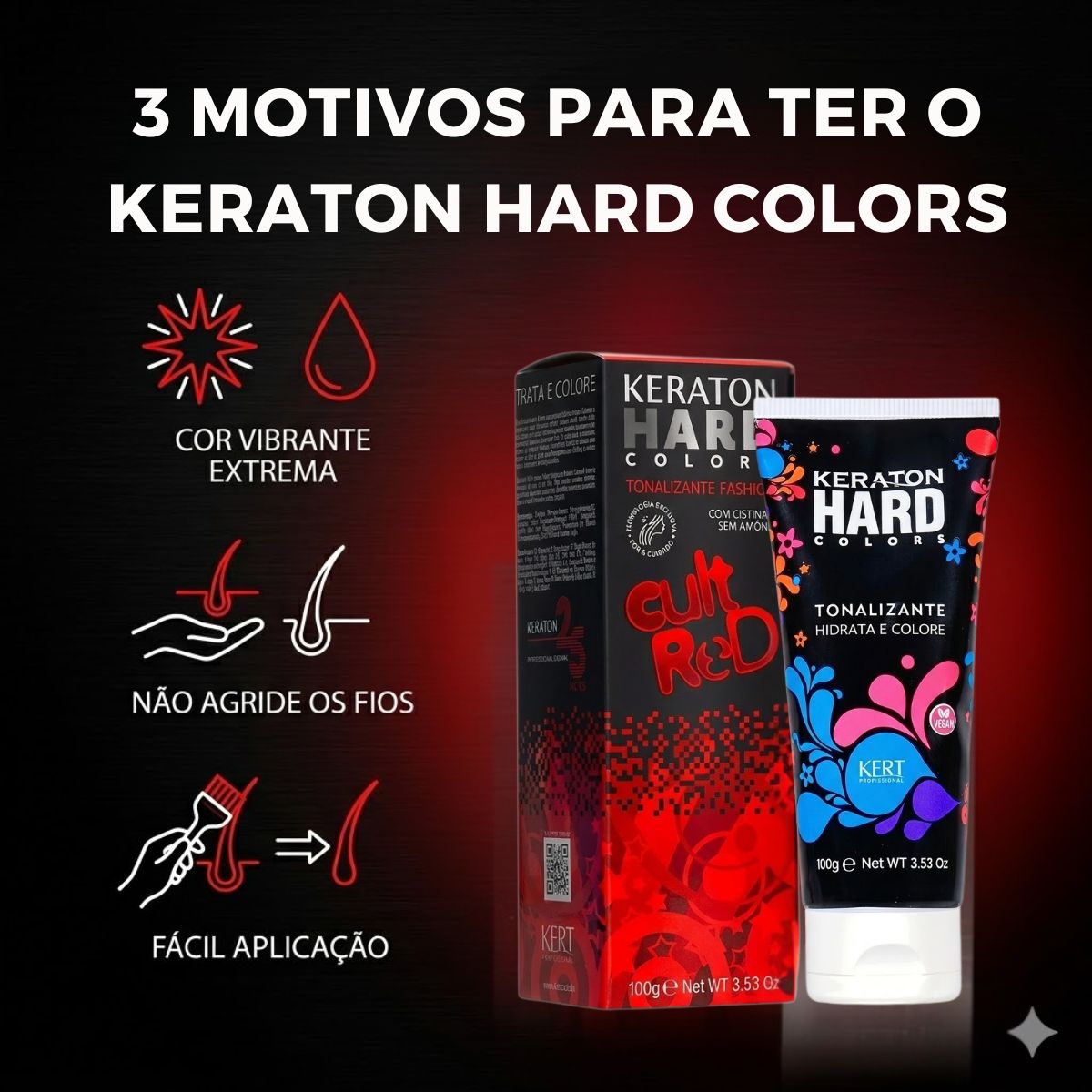 KERT KERATON HARD COLORS TONALIZANTE CULT RED 100G - Teruya ...