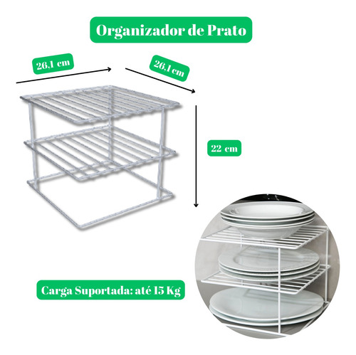 Kit Conjunto Organizador Armário Cozinha 7 Peças Prateleira Essence ...