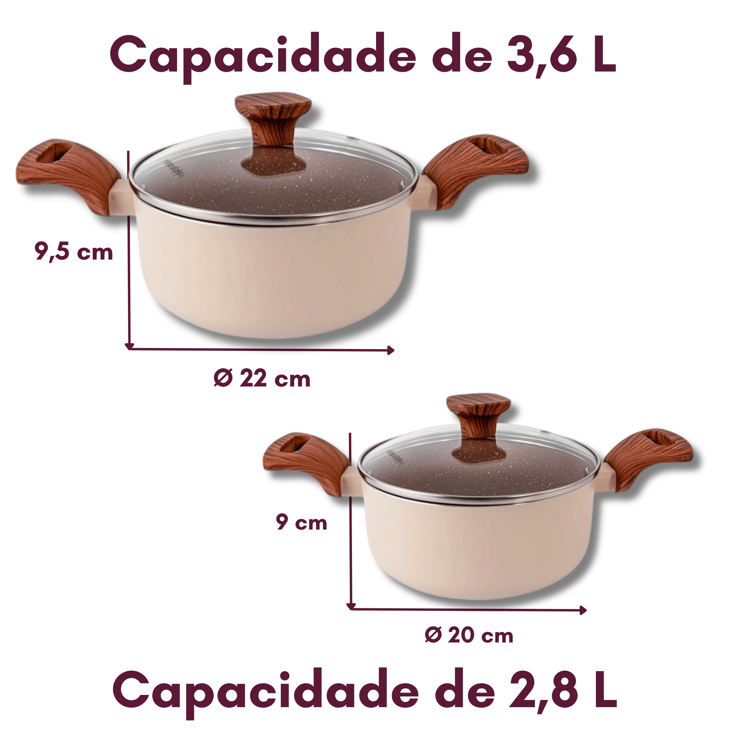 Jogo De Panelas 10 Peças Indução Cerâmica Antiaderente Pratic Cook ...