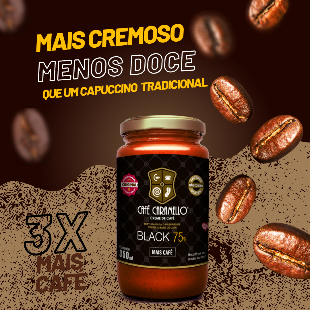Creme de Café Black 75 350ml - Café Caramello Erechim