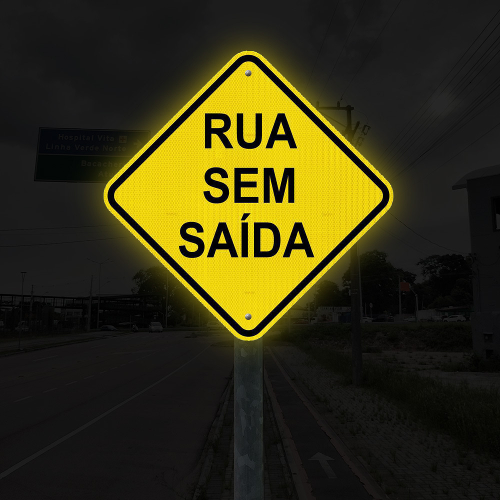 Placa de rua sem saída A-45 - Sinal Center - Empresa de Sinalização