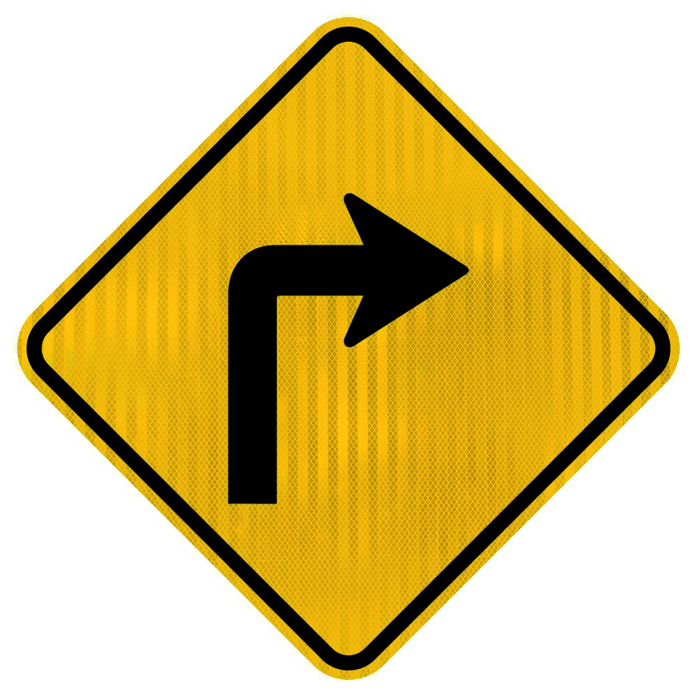 Placa curva acentuada à direita A-1b - Sinal Center - Empresa de ...