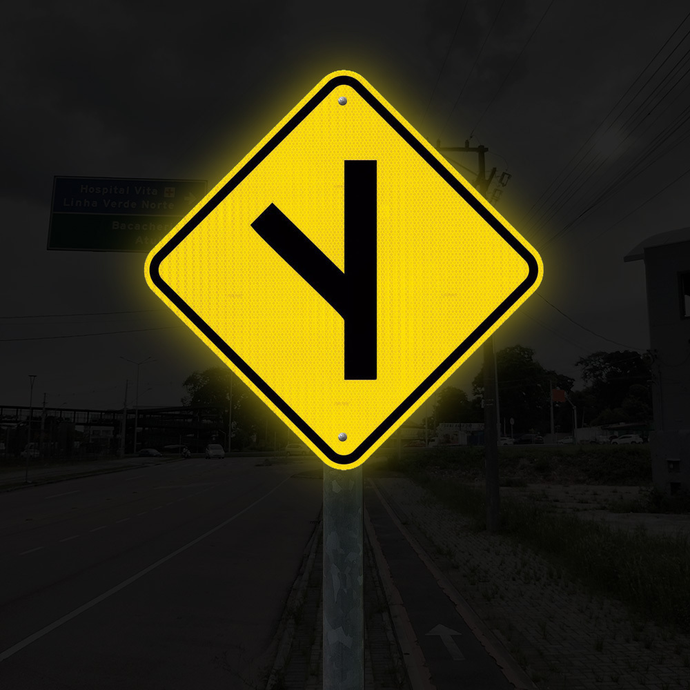 Placa entroncamento oblíquo à esquerda A-10a - Sinal Center - Empresa ...