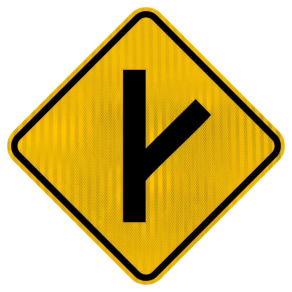 Placa entroncamento oblíquo à direita A-10b - Sinal Center - Empresa de ...