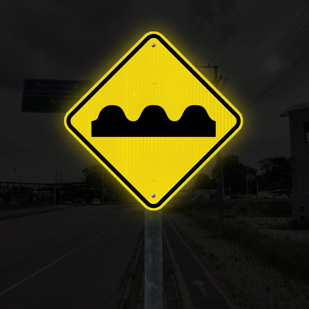 Placa pista irregular A-17 - Sinal Center - Empresa de Sinalização