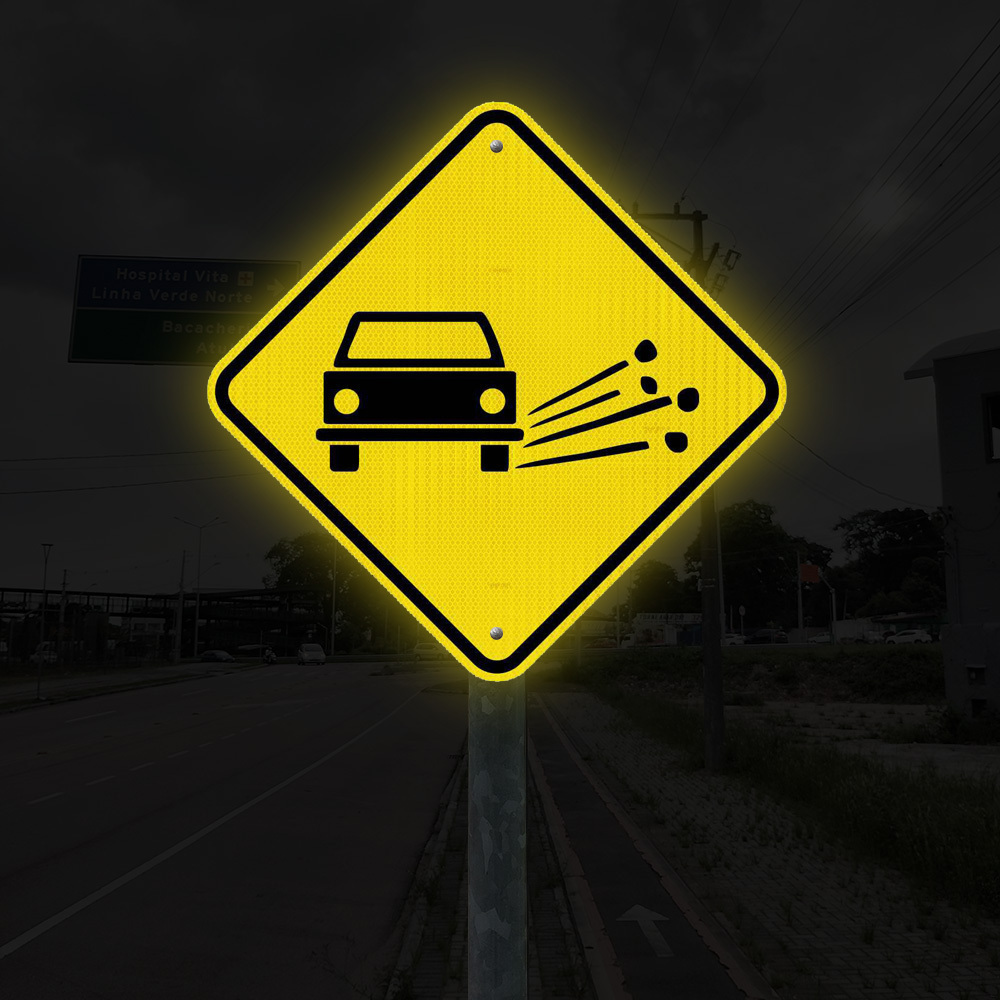 Placa projeção de cascalho A-29 - Sinal Center - Empresa de Sinalização