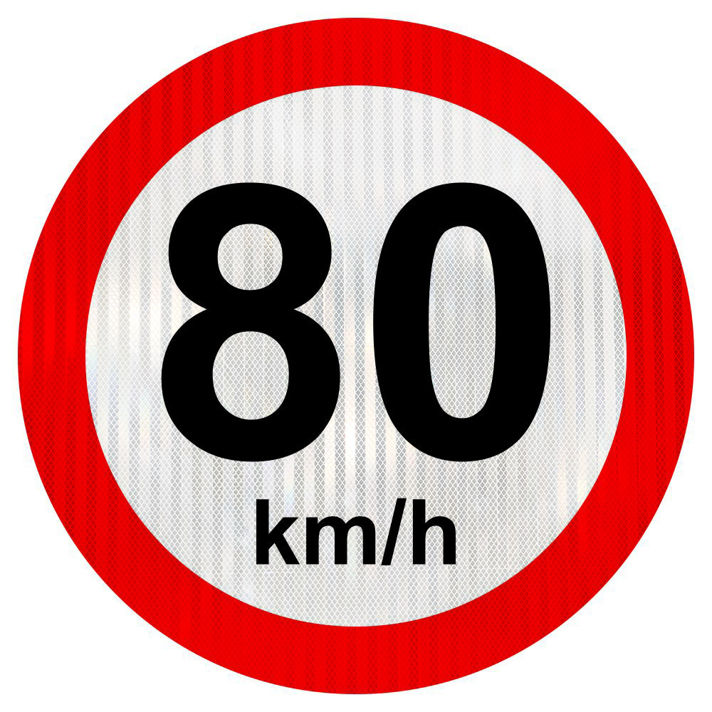Placa de velocidade máxima permitida 80 km/h R-19 - Sinal Center ...