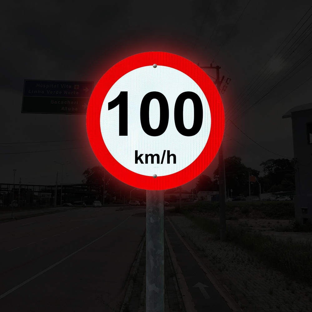 Placa de velocidade máxima permitida 100 km/h R-19 - Sinal Center ...