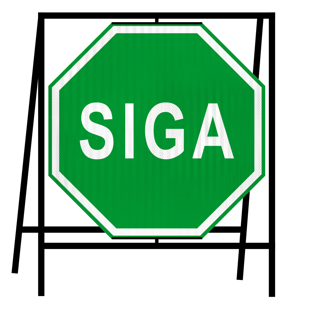 Cavalete PARE e SIGA (frente e verso) - Sinal Center - Empresa de ...
