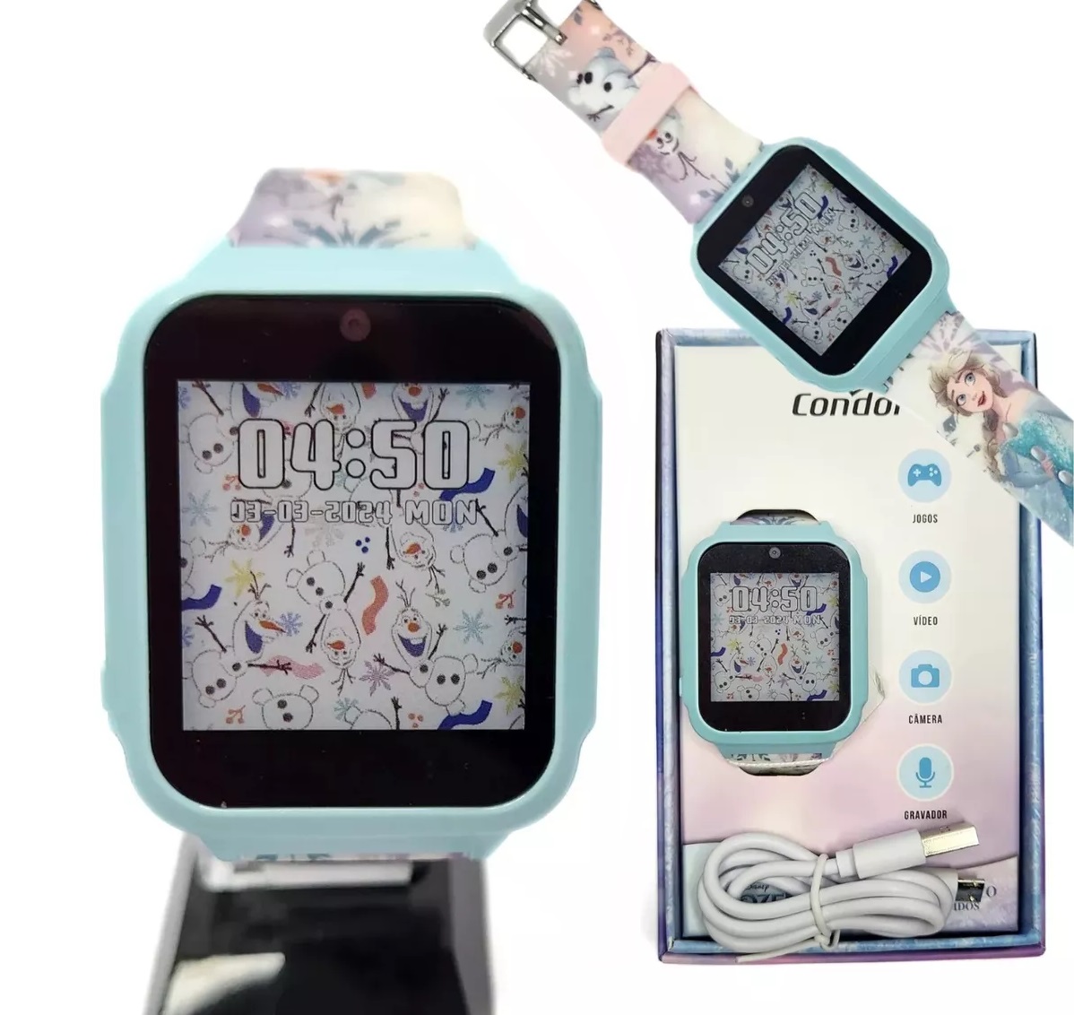 Relógio Interativo Smartwatch Infantil Condor c/Jogos/Câmera- Frozen ...